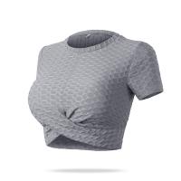China BSCI Certified Women's Cropped T Shirt 260g Short Sleeve Workout Crop Top for sale