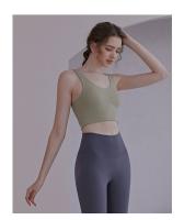 China OEM ODM Fold Design Women Sports Bra Fitness Wear Shoulder Girdle Nylon Spandex 210g for sale