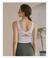 China Custom Logo Cross Back Sports Bra 210g Nylon Spandex Women Yoga Bra OEM for sale