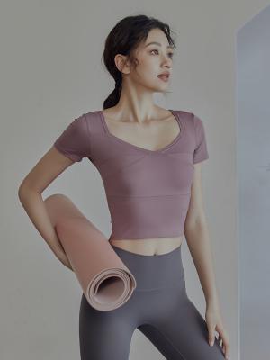 China Custom OEM Big Neck Crop Top T Shirt Polyester Spandex 180GSM XS-5XL for sale