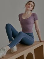 China Custom OEM Big Neck Crop Top T Shirt Polyester Spandex 180GSM XS-5XL for sale