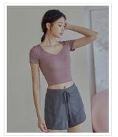 China Custom OEM Big Neck Crop Top T Shirt Polyester Spandex 180GSM XS-5XL for sale