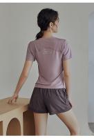 China Richee Women's Athletic T Shirt Flatlock Stitching Polyester Spandex 160gsm Fitness T Shirt for sale