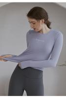 China Women Thumb Hole Workout Crew Neck Sweatshirt Nylon Spandex 180gsm Custom Size XS-5XL for sale