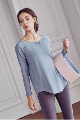 China BSCI Certified Women's Long Sleeve Sports T Shirts Nylon Spandex Athletic Wear Size XS-5XL for sale
