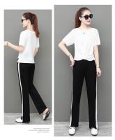 China Custom Logo Women's Athletic Loose Fit Pants with Pocket 200gsm Polyester Spandex Black for sale