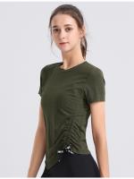 China Custom Black Crew Neck T Shirt Women Athletic Polyester Spandex 180g XS-5XL for sale