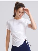 China Custom Black Crew Neck T Shirt Women Athletic Polyester Spandex 180g XS-5XL for sale