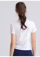 China Custom Black Crew Neck T Shirt Women Athletic Polyester Spandex 180g XS-5XL for sale