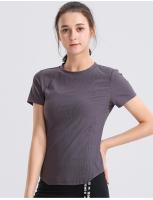 China Custom Black Crew Neck T Shirt Women Athletic Polyester Spandex 180g XS-5XL for sale
