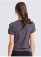 China Custom Black Crew Neck T Shirt Women Athletic Polyester Spandex 180g XS-5XL for sale
