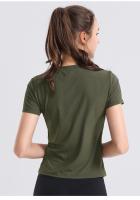 China Custom Black Crew Neck T Shirt Women Athletic Polyester Spandex 180g XS-5XL for sale