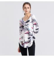 China Women's 3/4 Sleeve Loose Fit T Shirts XS-5XL Polyester Spandex 180g Custom Logo for sale