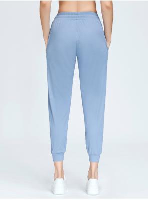 China Custom OEM Women Jogger Pants 190g Polyester Spandex Elastic Waist with Pockets for sale