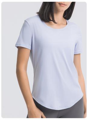 China Custom OEM Women Dry Fit Short Sleeve Running Shirts 170g Polyester Spandex XS-5XL for sale