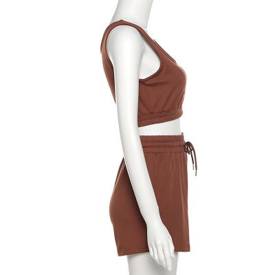 China Custom Women Polyester Spandex Tank Top and Shorts Set 200g Fabric Weight XS to 5XL for sale
