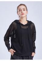 China ODM Women Mesh Splice Lightweight Running Hoodie Polyester Spandex 200g Custom Size XS-5XL for sale