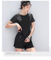 China Custom Women Mesh Splice Short Sleeve Sports Shirts Nylon Spandex 170g XS-5XL for sale
