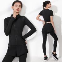 China Custom Women Zip Up Sweat Shirts Nylon Spandex 210g Fitness Long Sleeve for sale