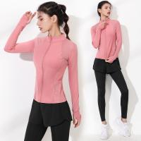 China Custom Women Zip Up Sweat Shirts Nylon Spandex 210g Fitness Long Sleeve for sale