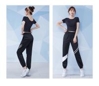 China Richee Black Training Womens Workout Joggers 180g Splice On Calf for sale