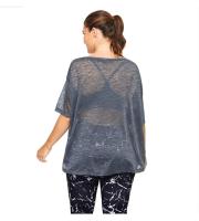 China Women Plus Size Quick Dry Yoga T Shirt 140g Polyester Spandex Custom Logo OEM for sale