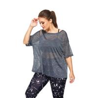 China Women Plus Size Quick Dry Yoga T Shirt 140g Polyester Spandex Custom Logo OEM for sale