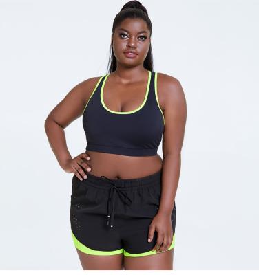 China Custom OEM Plus Size Racerback Sports Bra 5XL Seamless Yoga Bra Deep Neck 220g for sale