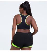 China Custom OEM Plus Size Racerback Sports Bra 5XL Seamless Yoga Bra Deep Neck 220g for sale