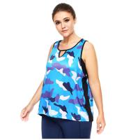 China BSCI Sublimation Printed Plus Size Women Tank Top Sleeveless Yoga Top XS-5XL for sale