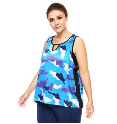 China BSCI Sublimation Printed Plus Size Women Tank Top Sleeveless Yoga Top XS-5XL for sale
