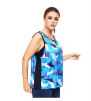 China BSCI Sublimation Printed Plus Size Women Tank Top Sleeveless Yoga Top XS-5XL for sale