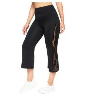 China OEM ODM Plus Size Yoga Crop Pants Black High Waist 200g Polyester Spandex for sale