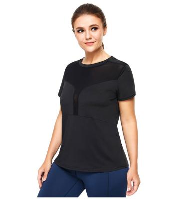 China Custom OEM Women Plus Size Yoga T Shirt Quick Dry Nylon Spandex 180g Moisture Wicking for sale
