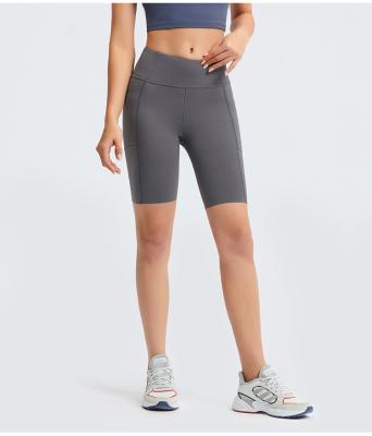 China BSCI Nylon Spandex Women Biker Shorts 3 Inch High Waist with Phone Pocket Free Cut for sale