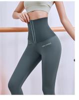 China High Waist Zipper Up Yoga Leggings Women Tummy Control Compression Workout Pants 280g Nylon Spandex for sale