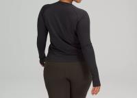 China Polyamide Elasticity Ladies Long Sleeve Running Top Black Color for sale