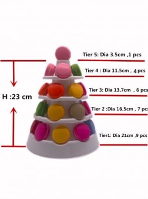 China 4-Layer Smaller Macaron Tower Plastic Material And PVC Type Stand for sale