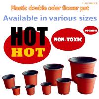 China 75pcs Flexible Sturdy Plastic Flower Pots HDPE Waterproof 6 Inch Plastic Pots for sale