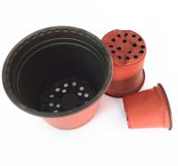 China Custom design double color red color garden plastic pots for flower tree nursery for sale