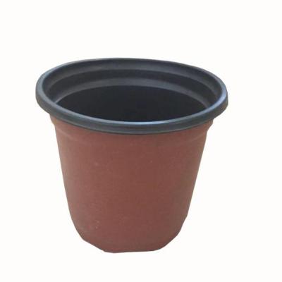 China various Greenhouse using plastic flower nursery pots double color flower pot from small to big for sale
