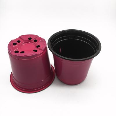 China High quality red color plastic flower pot for sale
