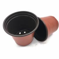 China Greenhouse using plastic flower nursery pots double color flower pot from small to big for sale
