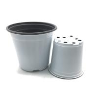 China Cylindrical 0.5L Mini White Plastic Flower Pots Easy Transplanting for sale