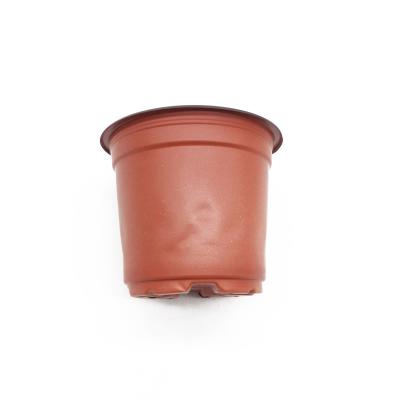 China Black Orange 17cm Plastic Plant Pots Tear Resistant Sturdy Polypropylene Planters for sale