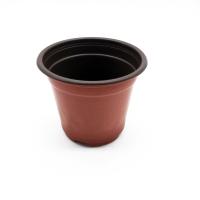 China Black Orange 17cm Plastic Plant Pots Tear Resistant Sturdy Polypropylene Planters for sale