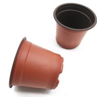 China Black Orange 17cm Plastic Plant Pots Tear Resistant Sturdy Polypropylene Planters for sale