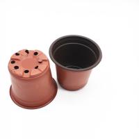 China Black Orange 17cm Plastic Plant Pots Tear Resistant Sturdy Polypropylene Planters for sale
