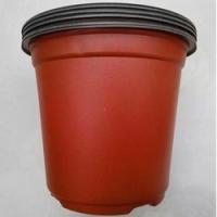 China Black Orange 17cm Plastic Plant Pots Tear Resistant Sturdy Polypropylene Planters for sale