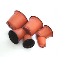 China Greenhouse using bicolored small plastic flower nursery pots for seeds for sale